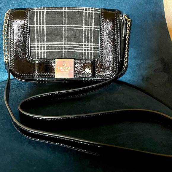 kate spade | Bags | Kate Spade Plaid Patent Leather Crossbody Flap Bag ...